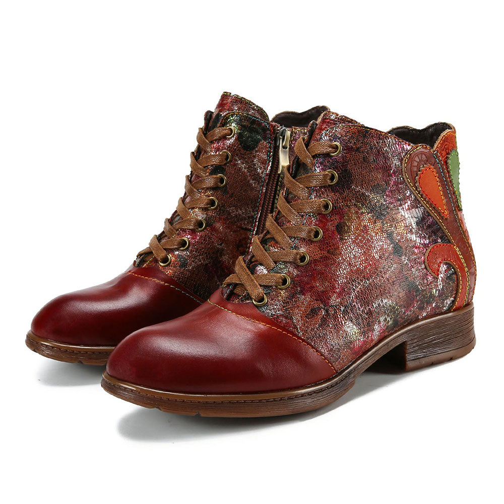 Handmade Leather Colorful Comfy Flat Ankle Boots – Colorstepshoes